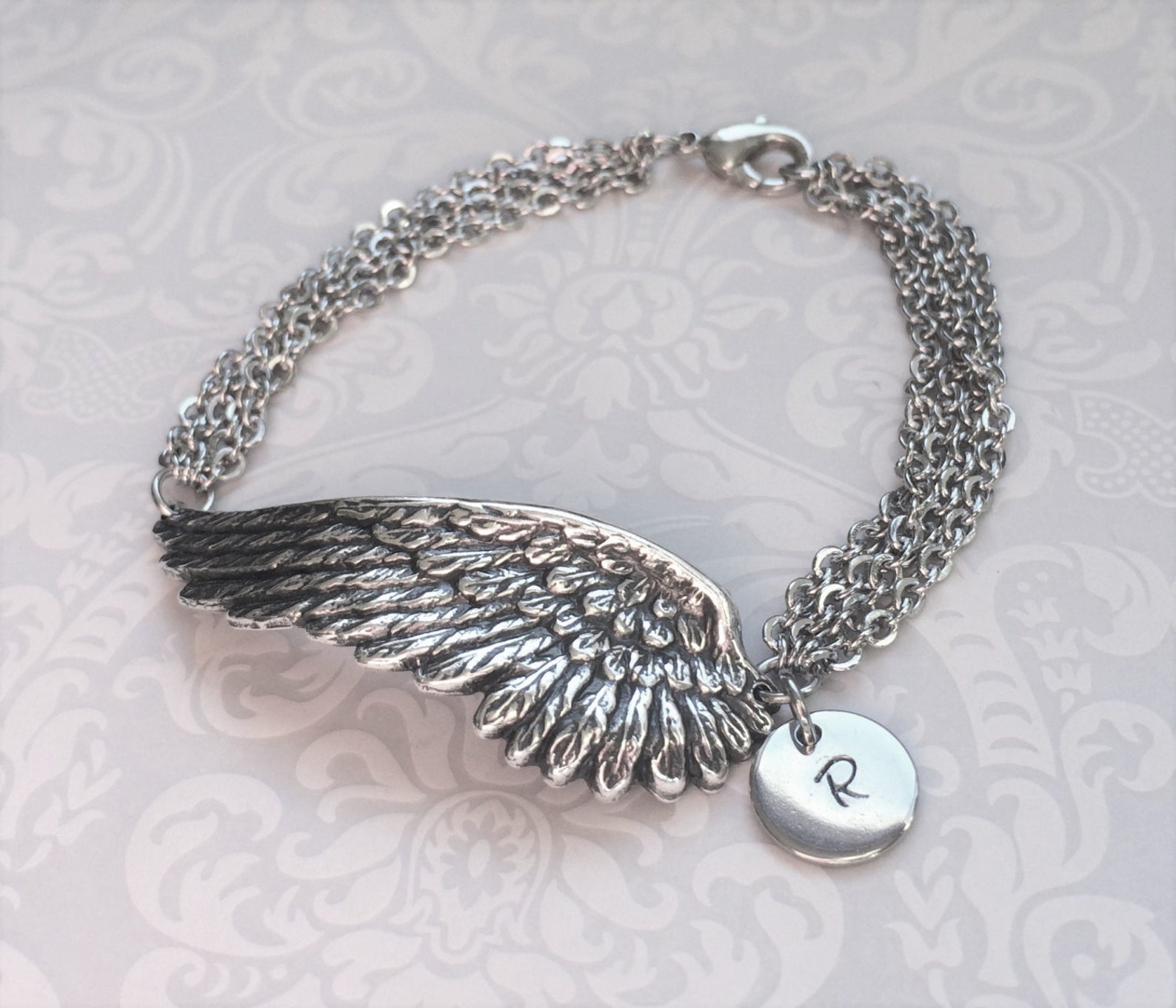 Personalized Angel Wing Jewelry-angel Wing Bracelet Silver - Etsy