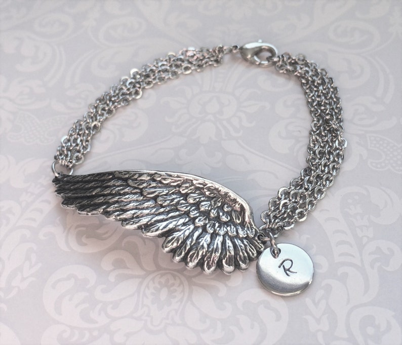 Personalized Angel Wing Jewelry-angel Wing Bracelet Silver - Etsy
