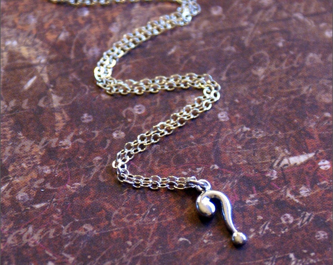Question Mark Necklace -STERLING SILVER Charm- Teacher Gift ...