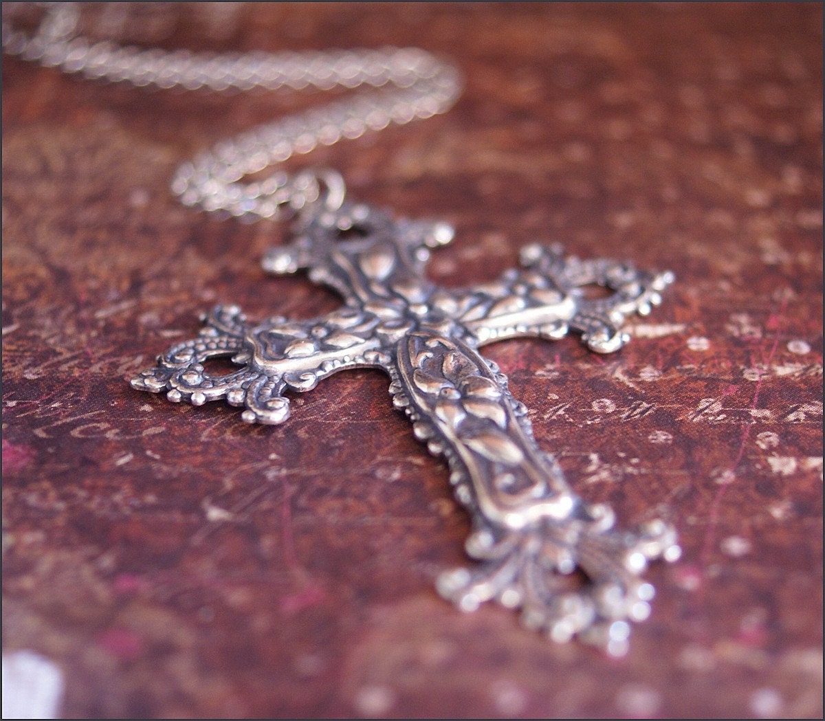 Silver Cross Necklace Silver Cross Jewelry GORGEOUS DETAILED - Etsy
