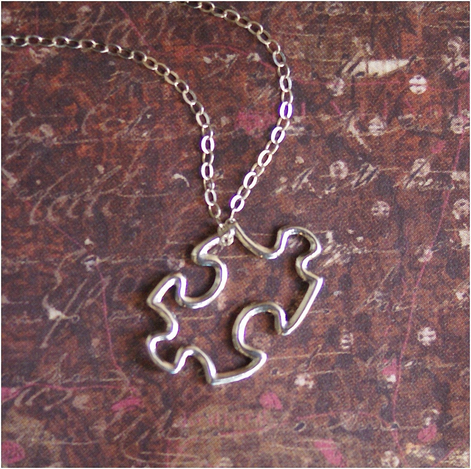 PUZZLE Piece Necklace in STERLING SILVER unique Jewelry - Etsy