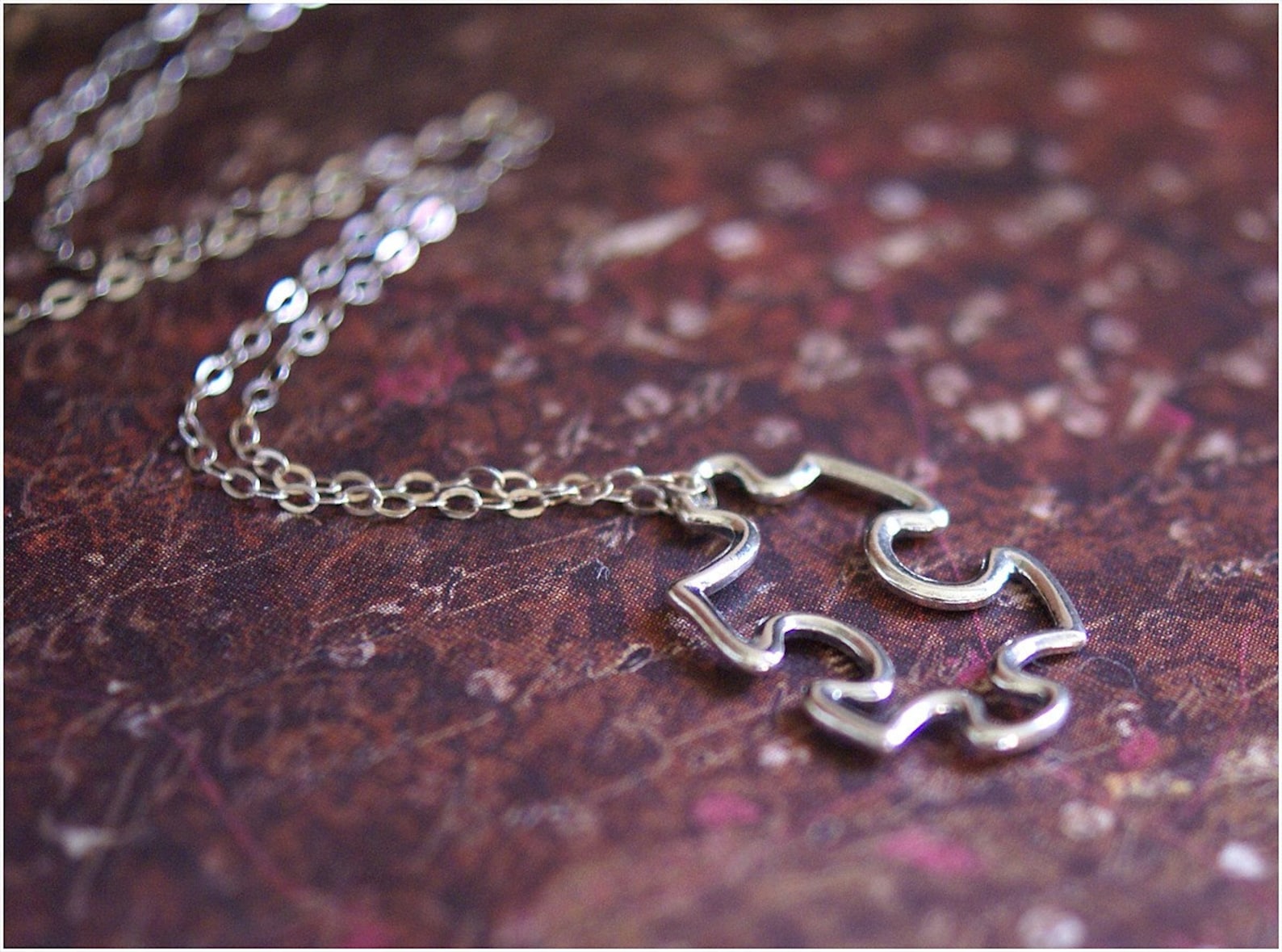PUZZLE Piece Necklace in STERLING SILVER unique Jewelry - Etsy