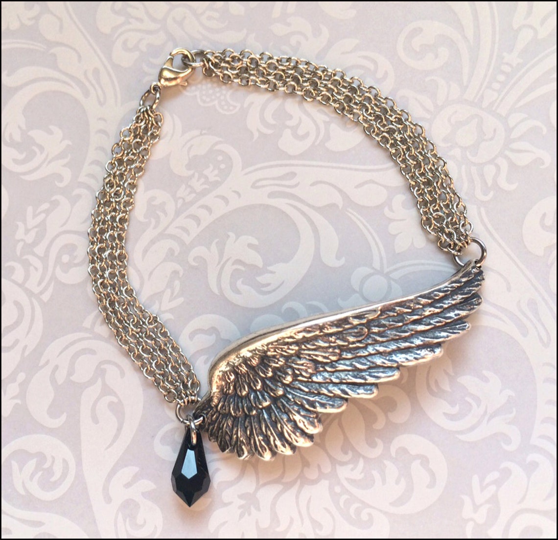 Angel Wing Bracelet Silver Wing Jewelry Wing Pendant - Etsy