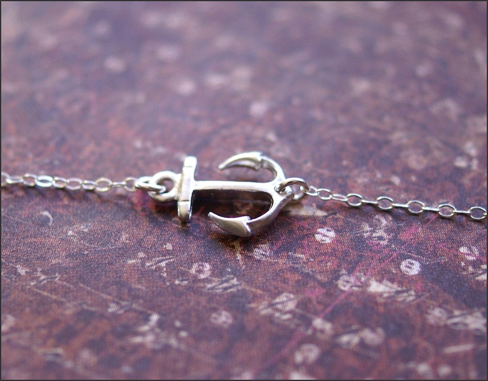 Sideways ANCHOR Necklace Silver Anchor Pendant STERLING | Etsy