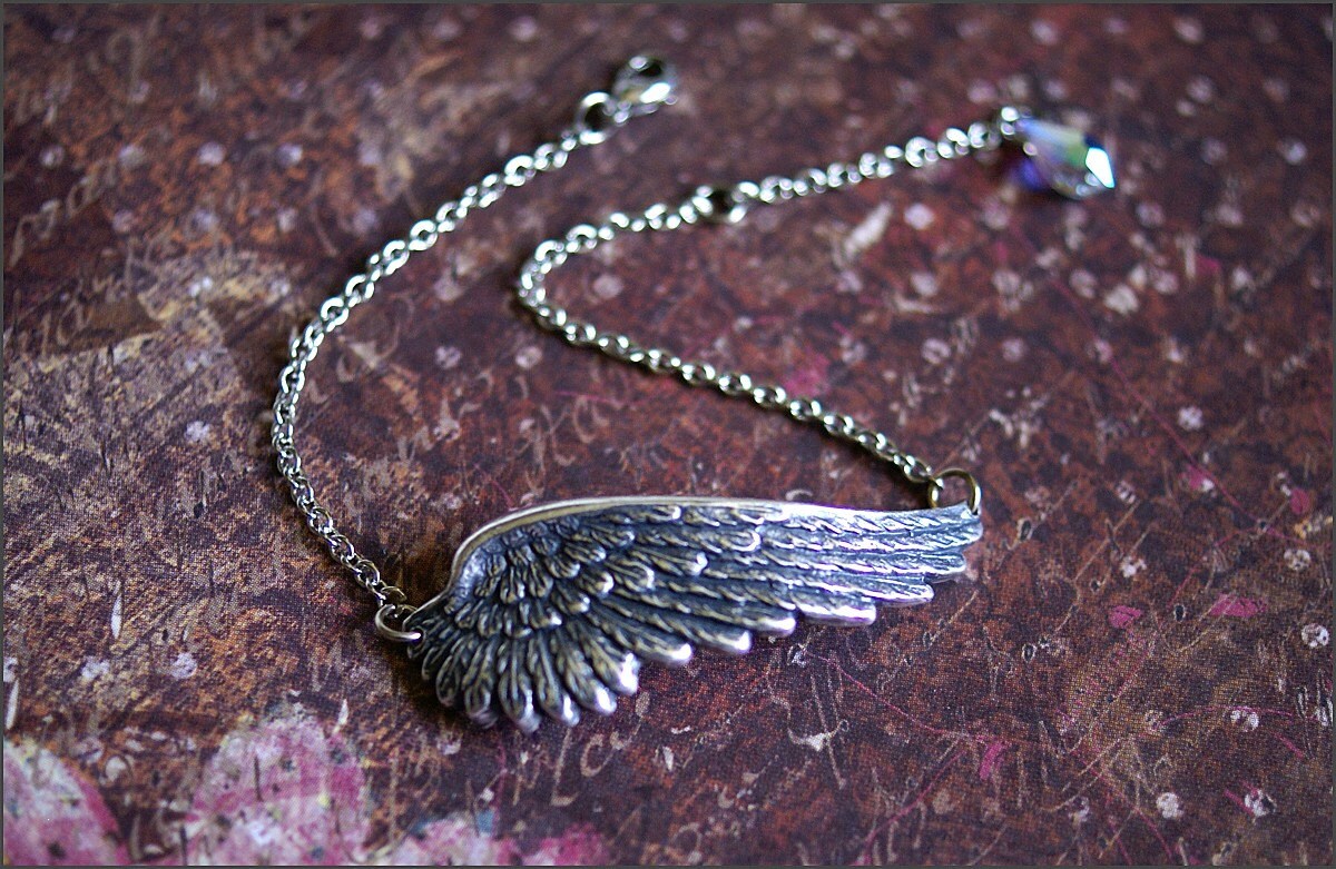 ANGEL WING Anklet-silver Wing Ankle Bracelet-angel Wing Jewelry-silver ...