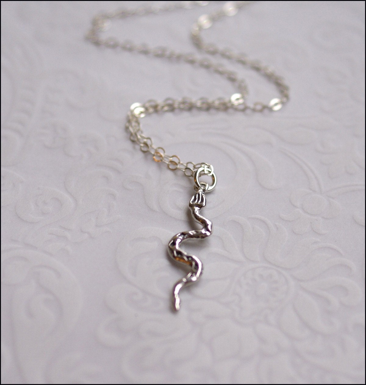 Silver Snake Necklace-sterling SILVER Snake - Etsy