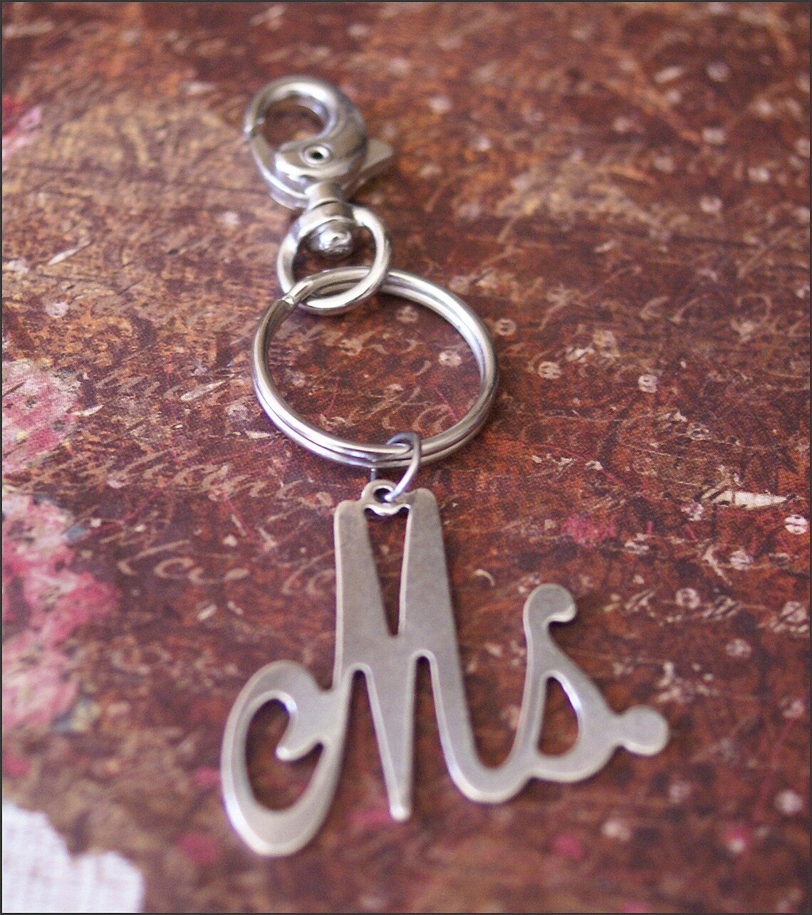 Silver Initial Keychain Zipper Pull-silver Ms.pendant-perfect - Etsy