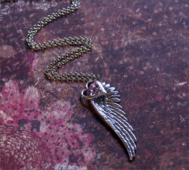 Angel Wing Necklace Silver Wing Jewelry Wing Pendant Choose - Etsy