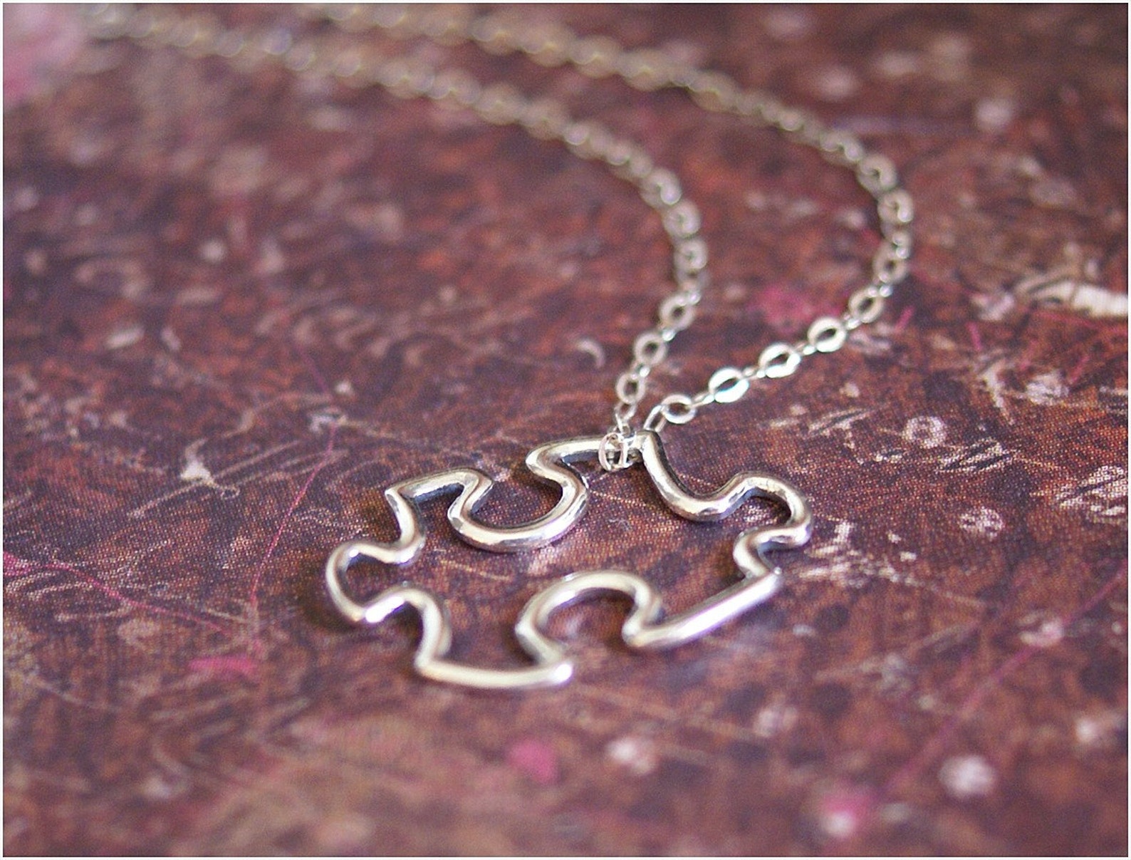 PUZZLE Piece Necklace in STERLING SILVER unique Jewelry - Etsy