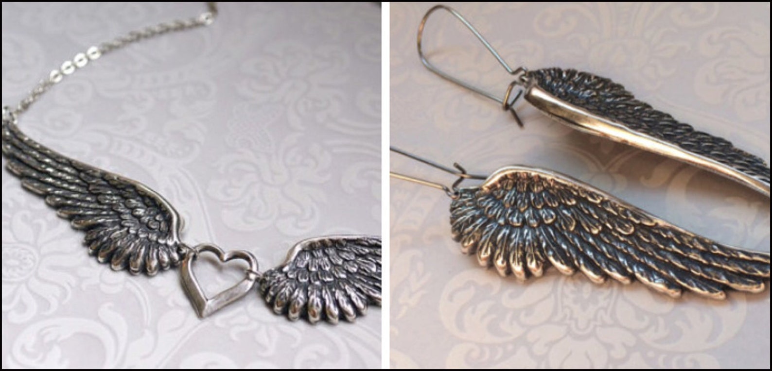 Angel Wing Jewelrynecklace and EARRINGS SET Angel Wing | Etsy