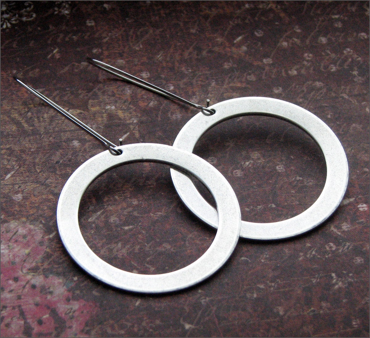 Circle Hoop Earrings in Silver Large Thick Circles Dangle Perfect ...