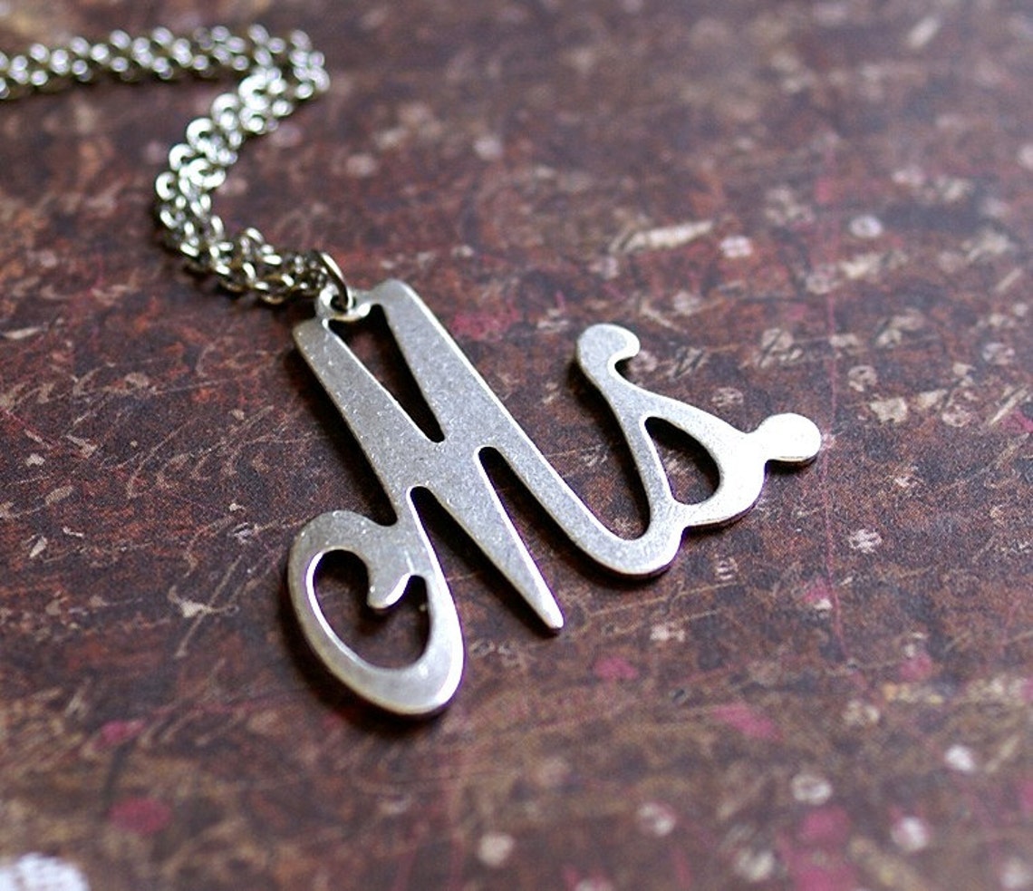 Personalized Initial Necklace LARGE 'MS' Pendant | Etsy