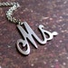 Personalized Initial Necklace LARGE 'MS' Pendant Necklace -fun ...