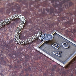 ABC Teacher's Necklace -CUTEST GIFT- Oxidized Silver Pendant 'end of ...