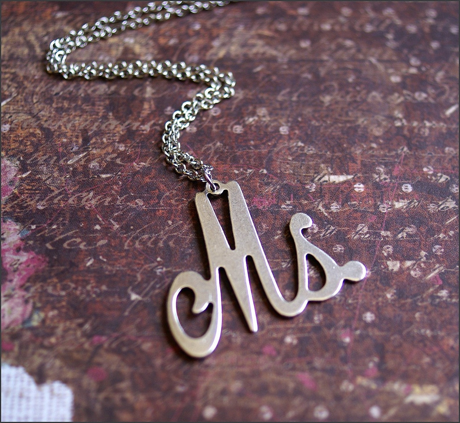 Personalized Initial Necklace LARGE 'MS' Pendant | Etsy