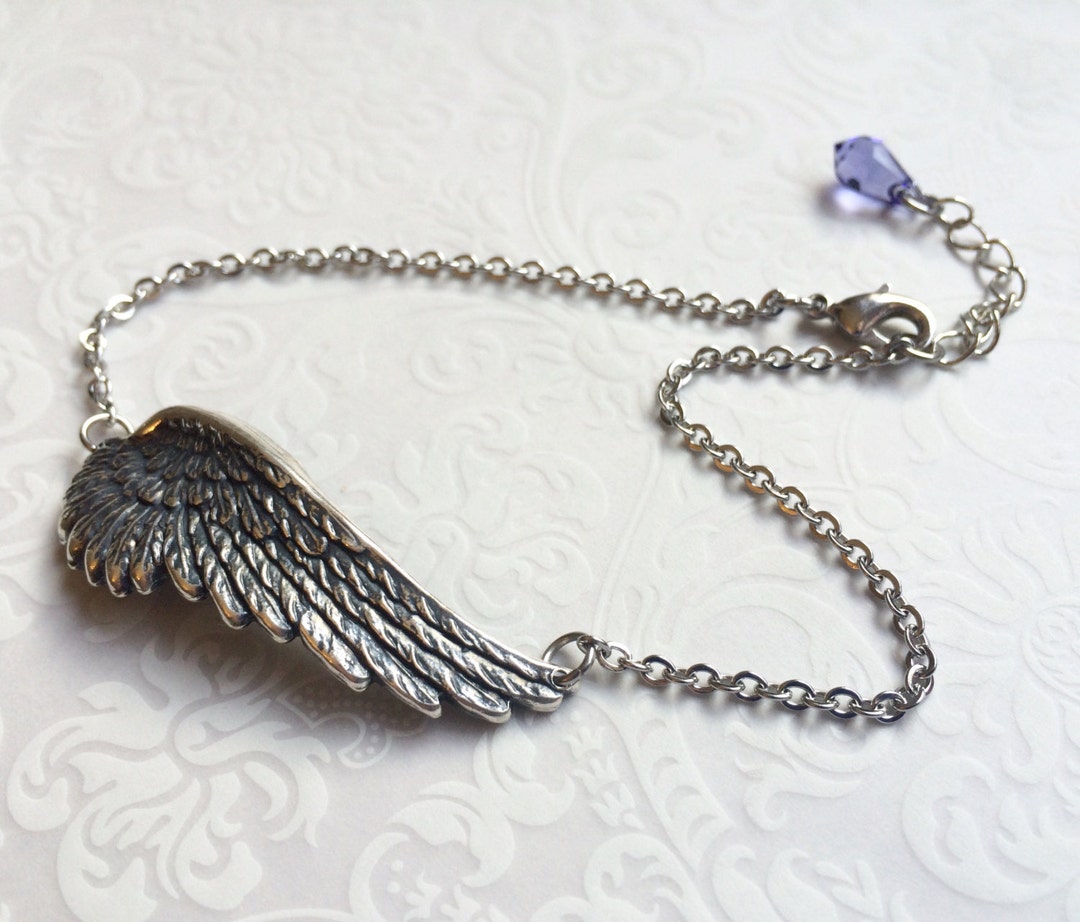 Angel Wing Anklet~silver Wing Ankle Bracelet, Silver Wing Jewelry ...
