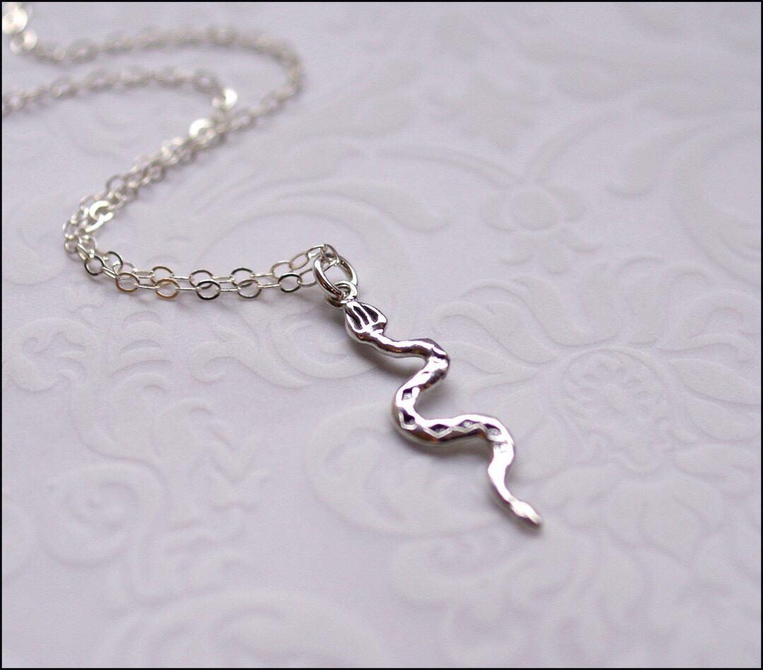 Silver Snake Necklace-sterling SILVER Snake Jewelry-diamondback, SNAKE ...
