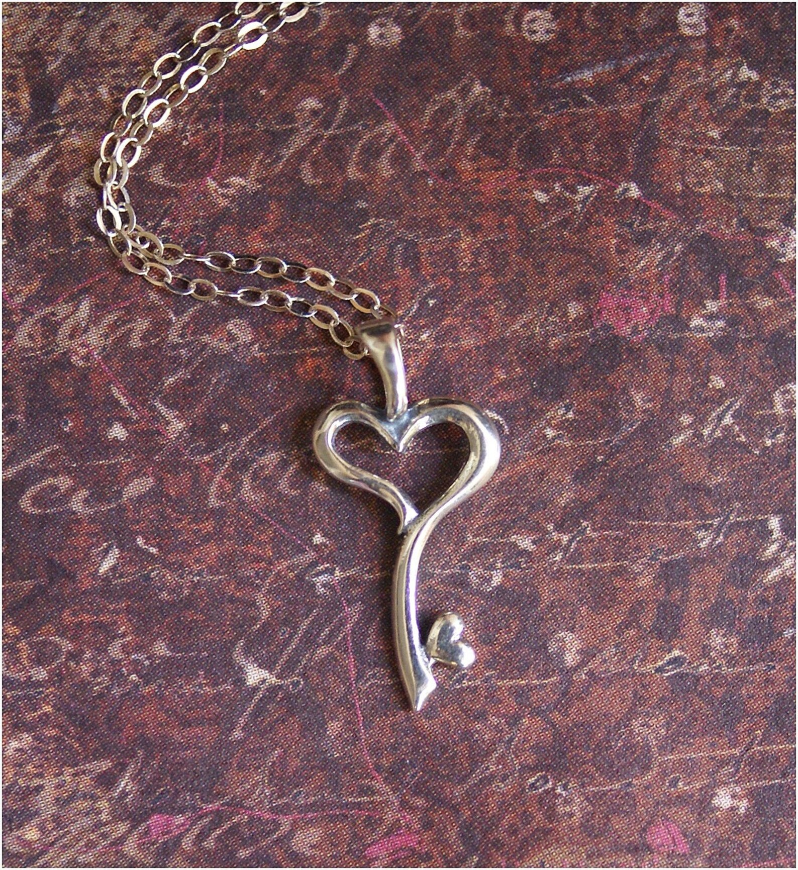 Heart Key Necklace STERLING SILVER PERFECT - Etsy