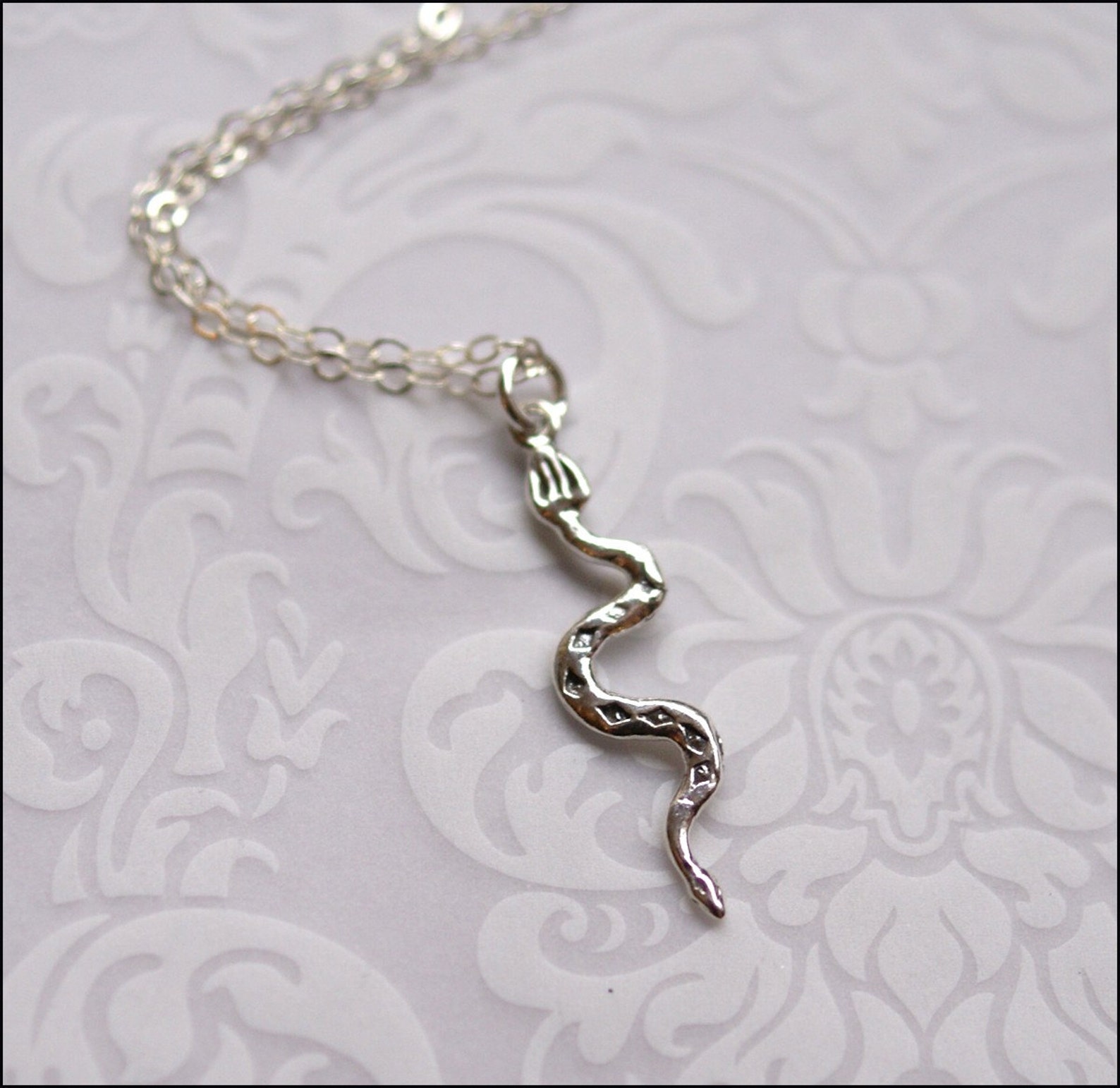 Silver Snake Necklace-sterling SILVER Snake - Etsy