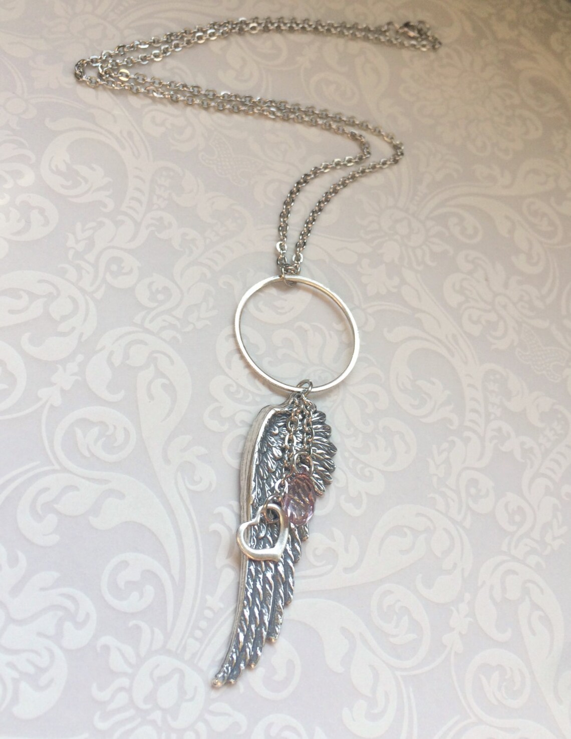 Angel Wing Necklace Silver Wing Jewelry Personalized Wing - Etsy