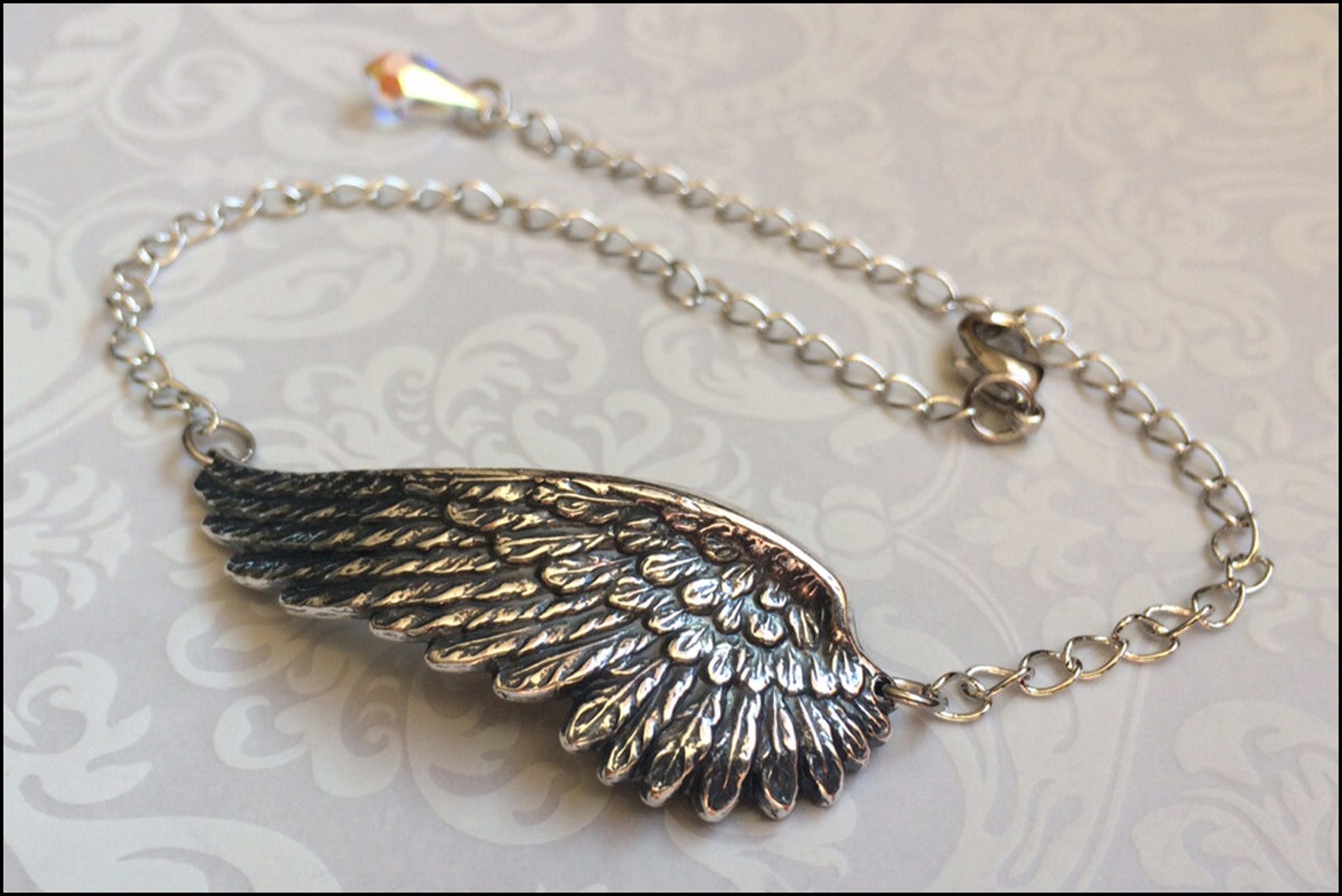 Angel Wing Braceletsilver Wing Jewelry Angel Wing Pendant - Etsy