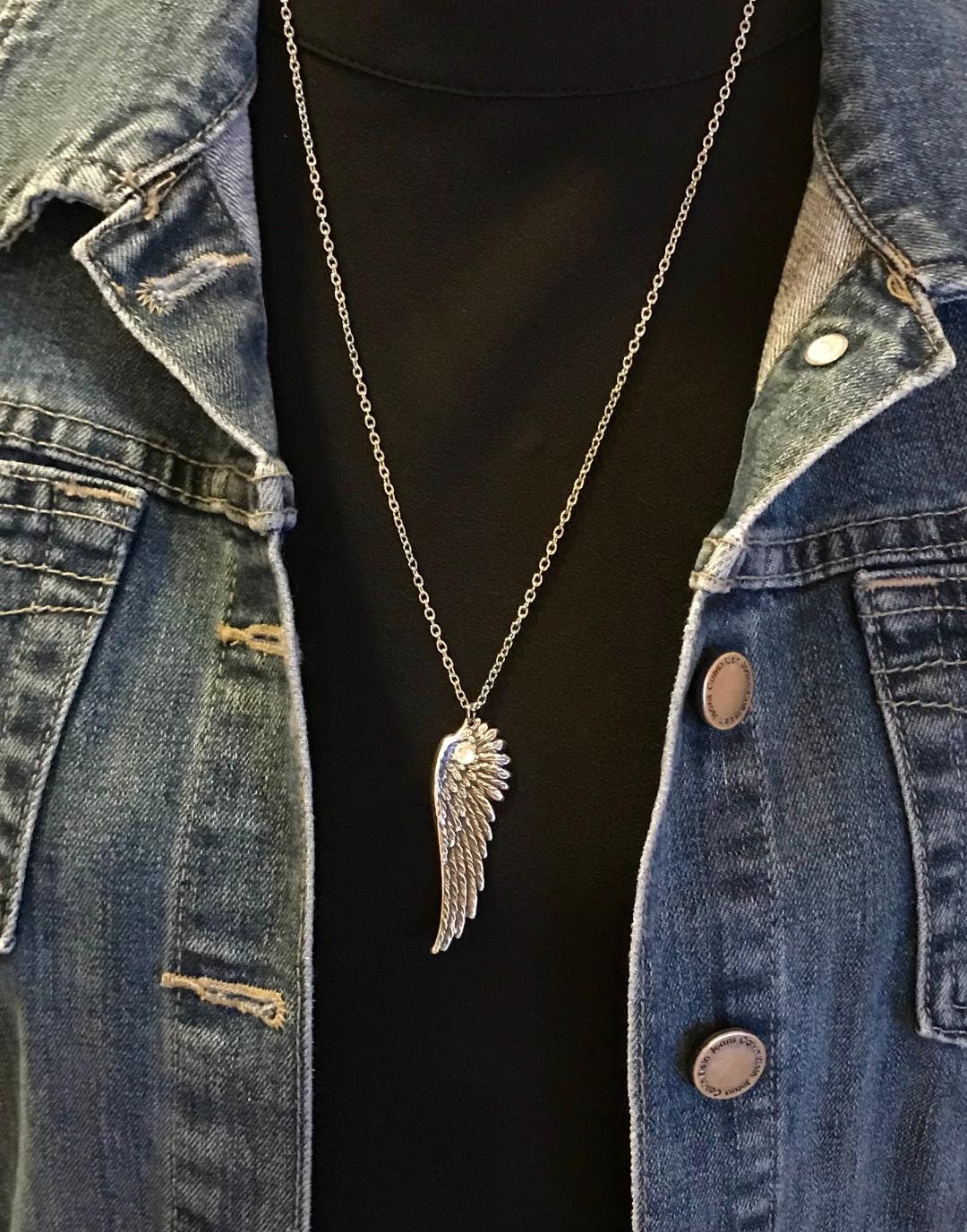 Angel Wing Necklace-Silver Wing Jewelry-SWAROVSKI Crystal | Etsy