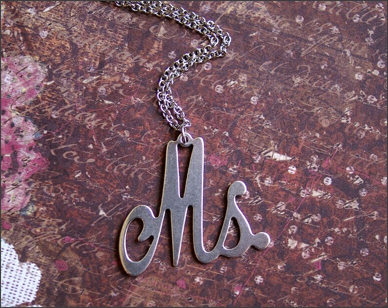 Personalized Initial Necklace LARGE 'MS' Pendant - Etsy