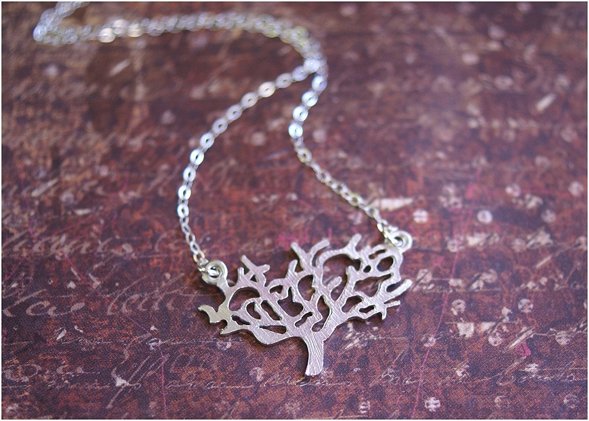 Silver TREE Necklace STERLING SILVER Chain Family Tree - Etsy