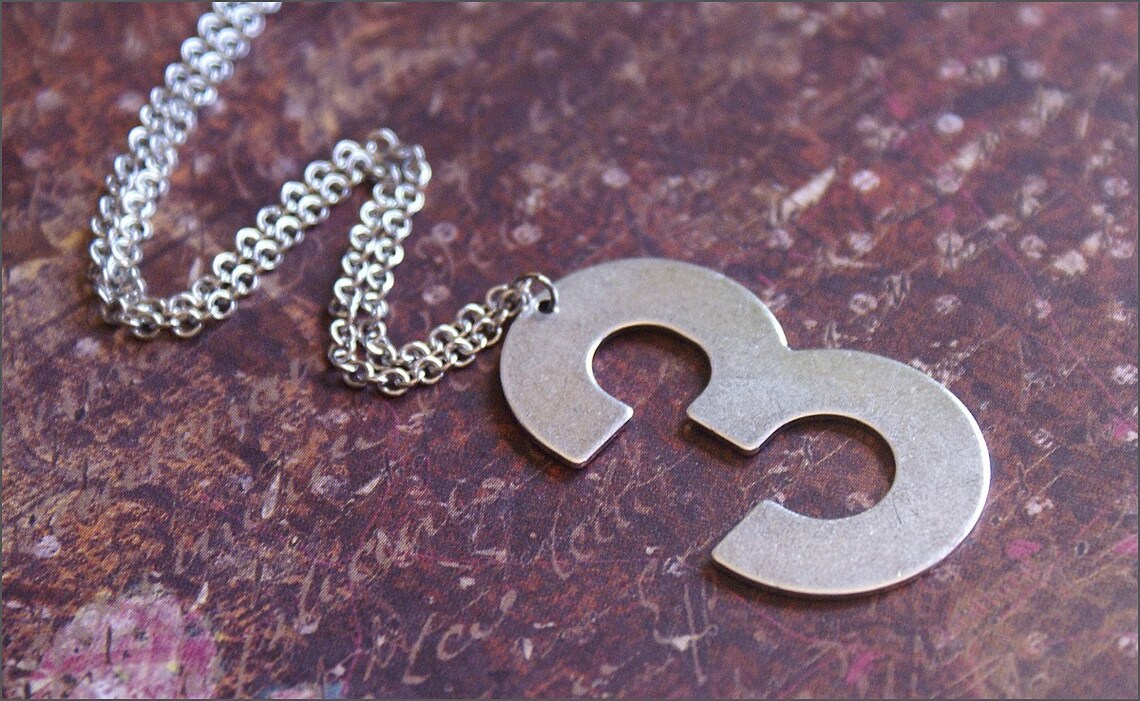 NUMBER 3 THREE Necklace Silver LUCKY Large Pendant 'third - Etsy
