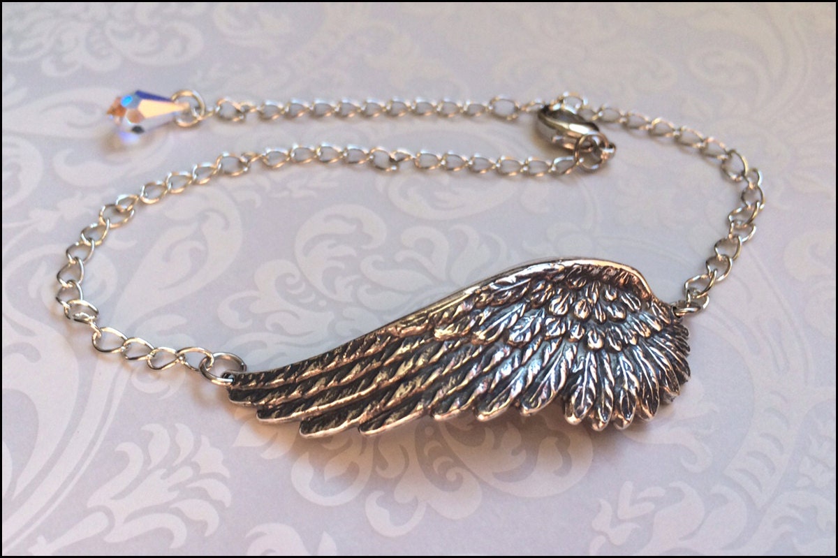 Angel Wing Braceletsilver Wing Jewelry Angel Wing Pendant - Etsy