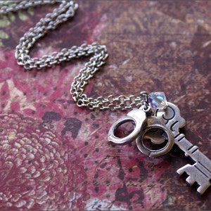 HANDCUFF KEY Necklace Silver Silver Charms and SWAROVSKI Crystal Fun ...