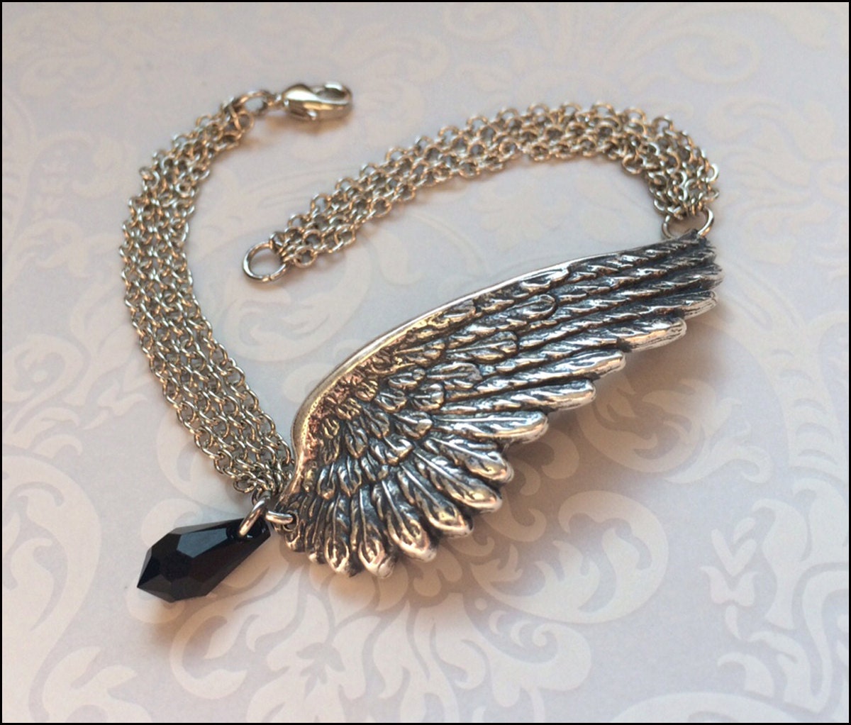 Angel Wing Bracelet Silver Wing Jewelry Wing Pendant - Etsy