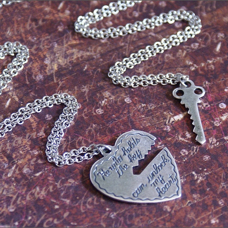 Heart Key Necklace - Etsy