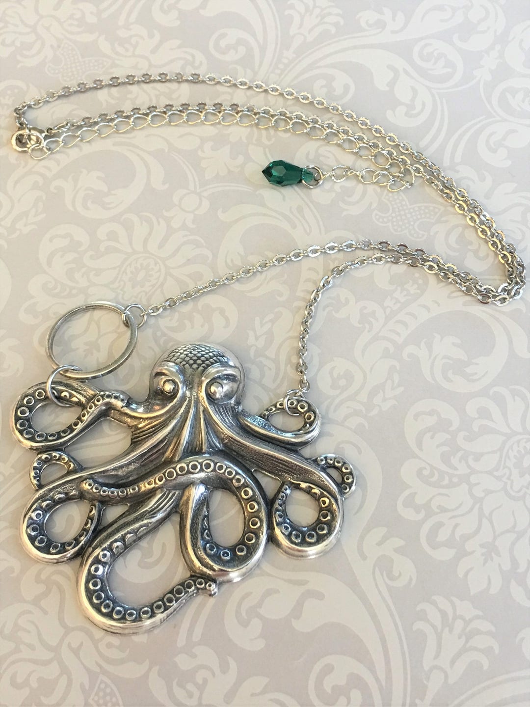Silver Octopus Necklace, Octopus Pendant, Beach Jewelry, Criminal Minds ...