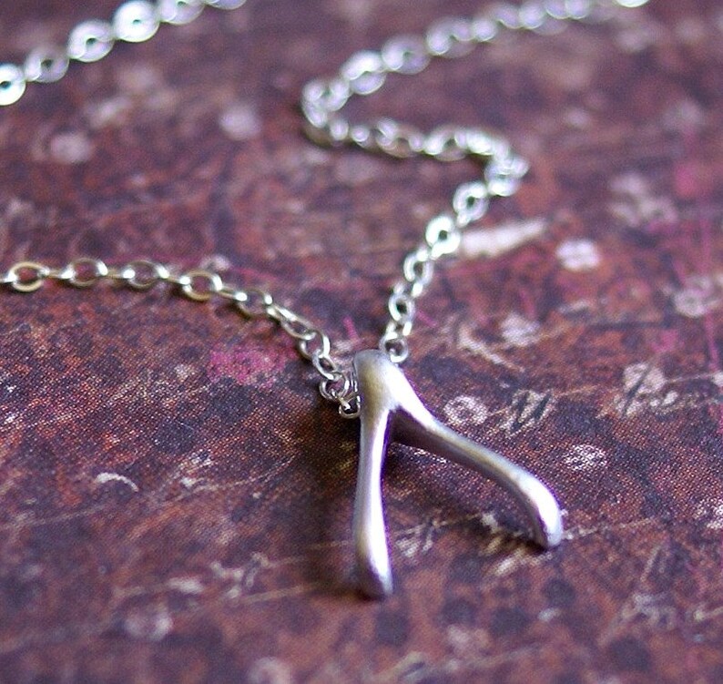 Silver Wishbone Necklace STERLING SILVER Chain CELEBRITY - Etsy