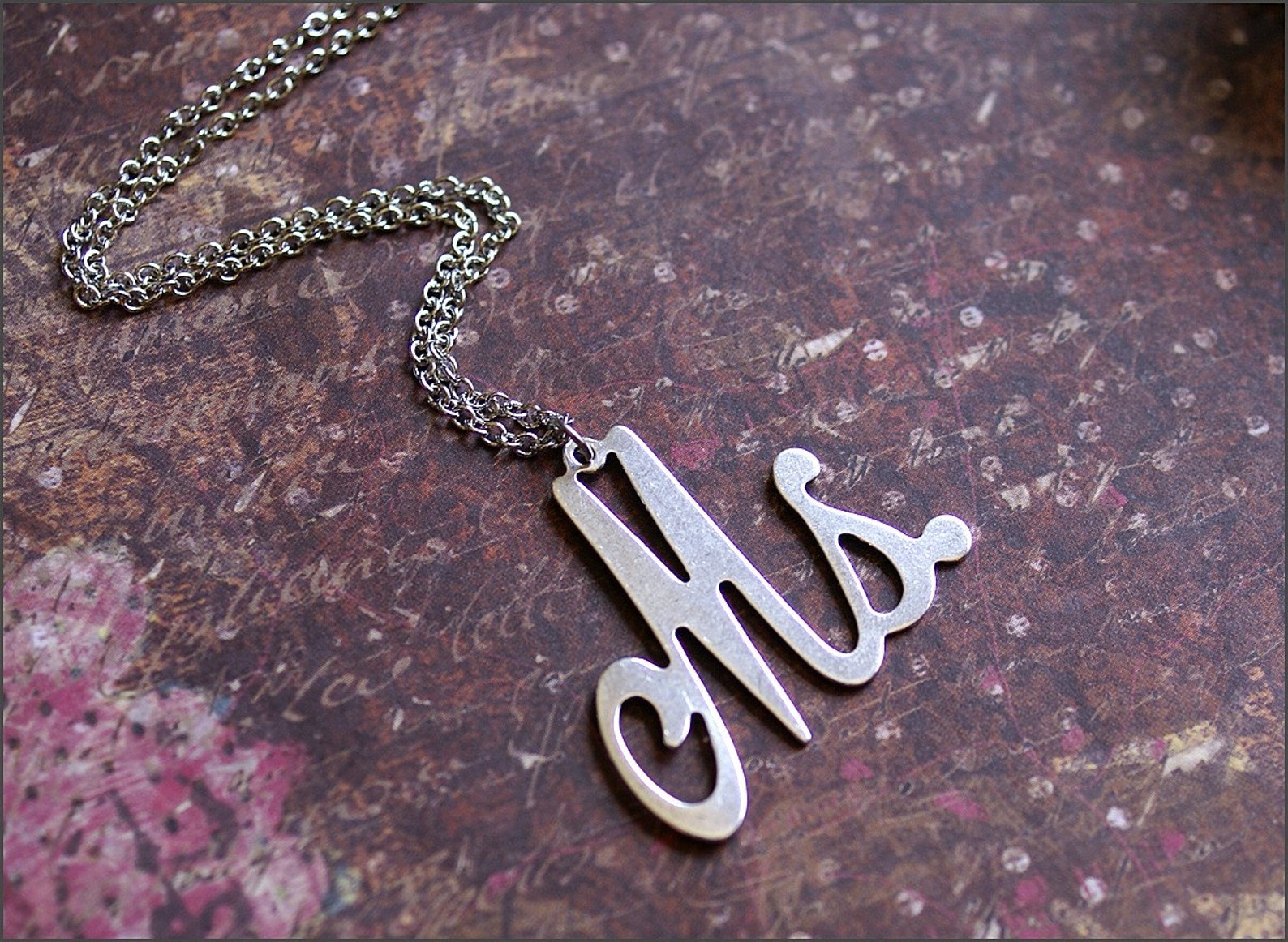 Personalized Initial Necklace LARGE 'MS' Pendant - Etsy