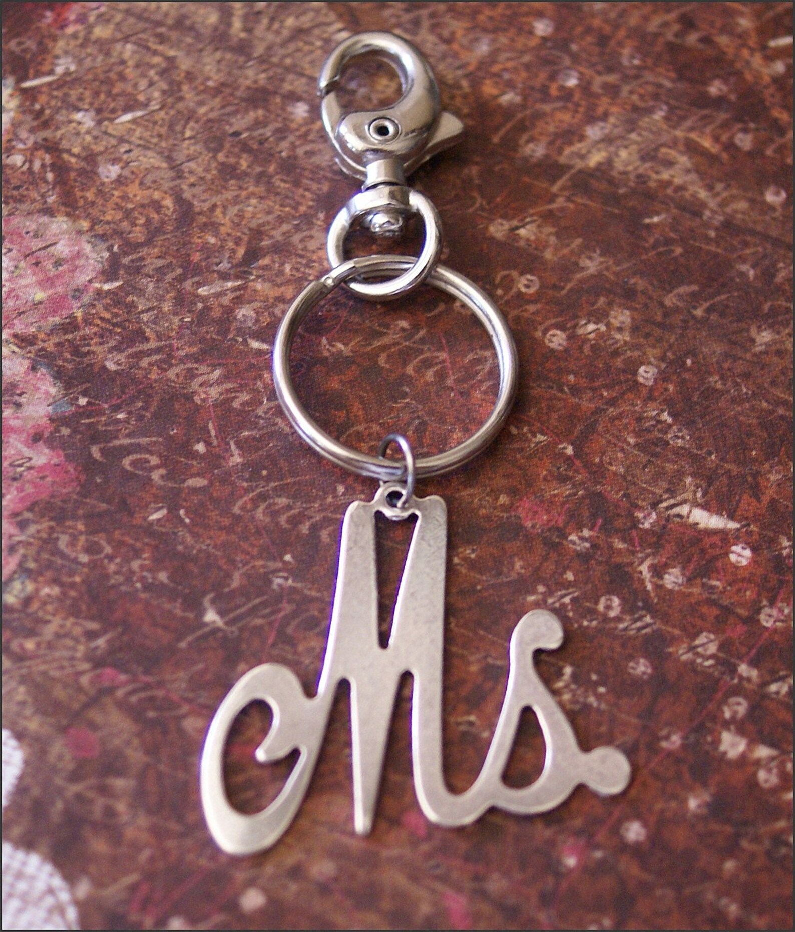 Silver Initial Keychain Zipper Pull-silver Ms.pendant-perfect - Etsy