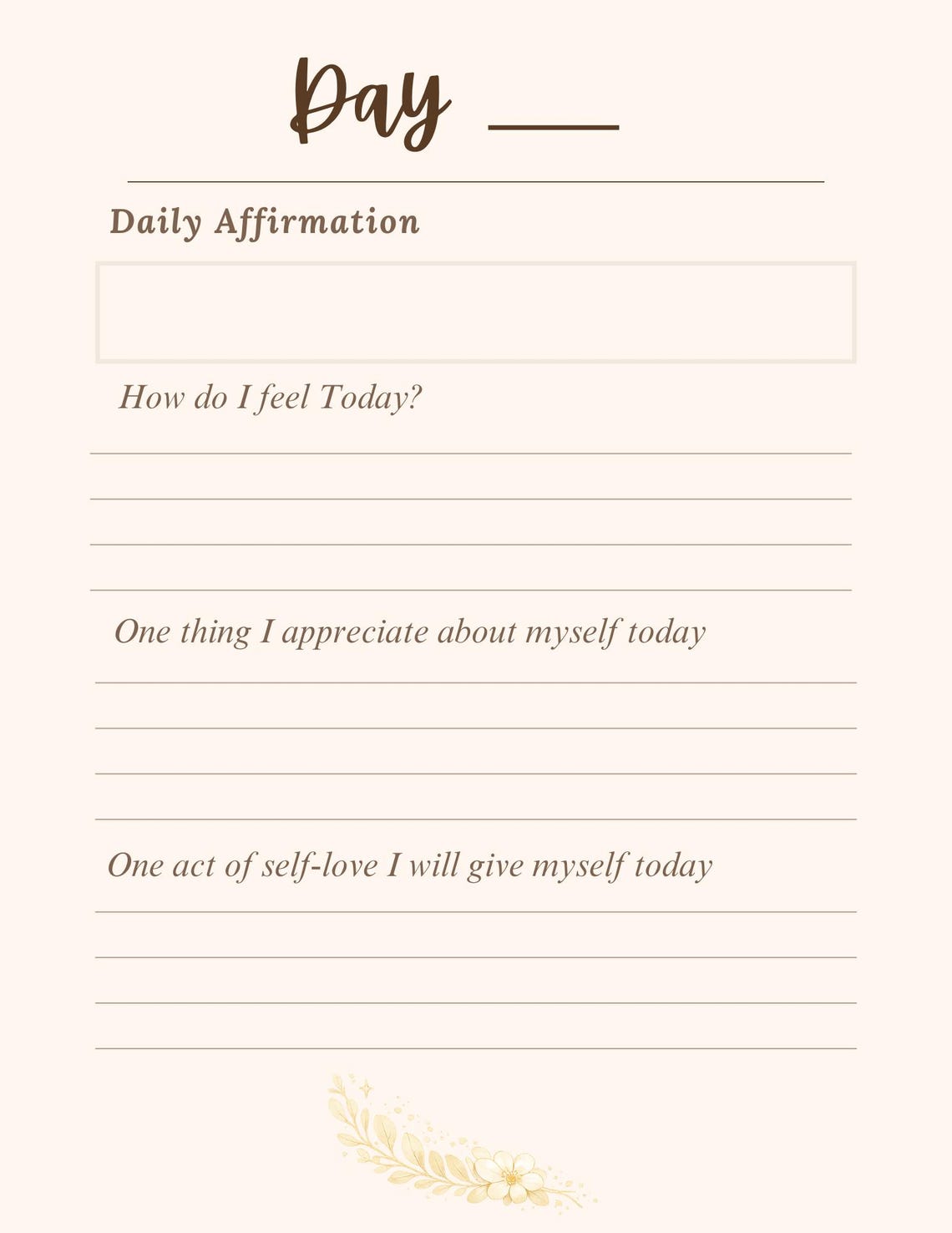 30 Day Self Love Journal Printable - Etsy