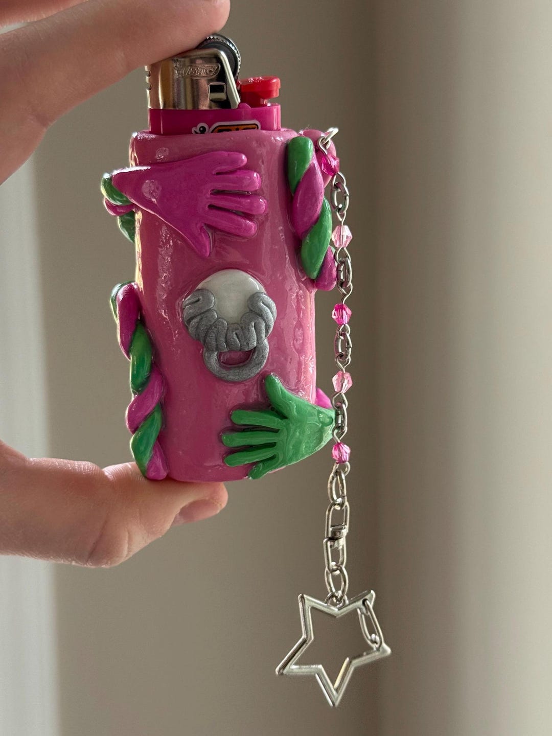 Coraline Inspired Miss Spink & Forcible Lighter Keychain | One of a ...