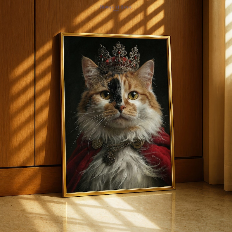 Cat Renaissance Portrait From Photo, Custom Royal Pet Art - Etsy
