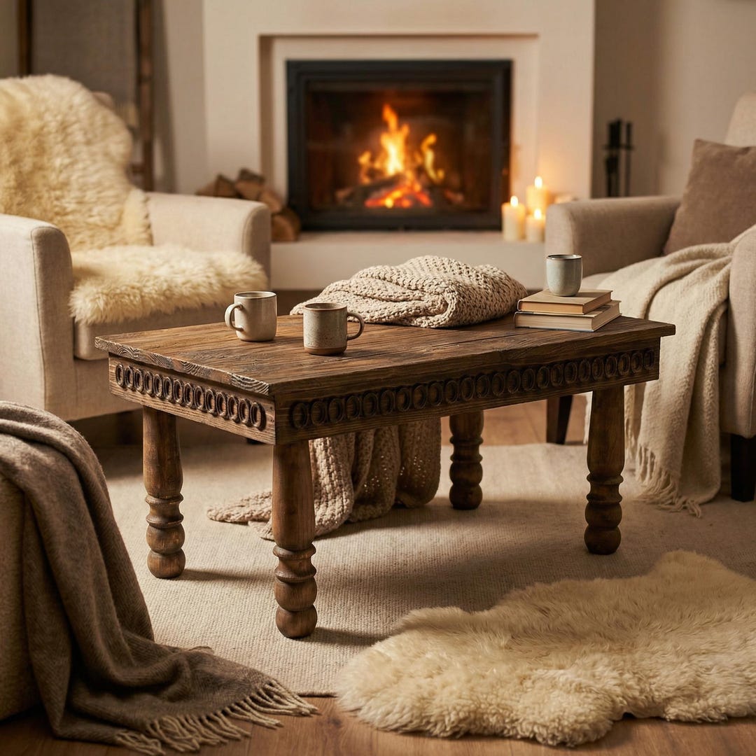 Rustic Coffee Table - Handcrafted Reclaimed Wood Unique Vintage Home ...