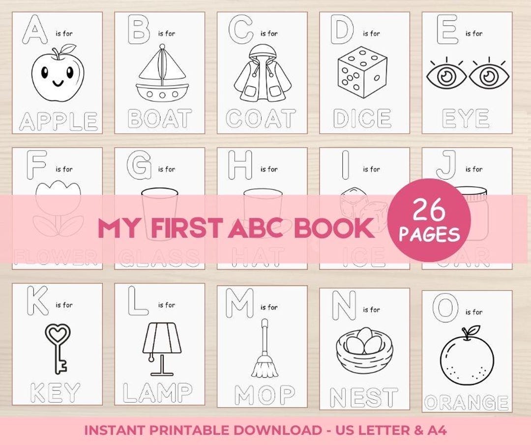 ABC Alphabet Coloring Book Printable for Kids L ABC Learning Coloring ...