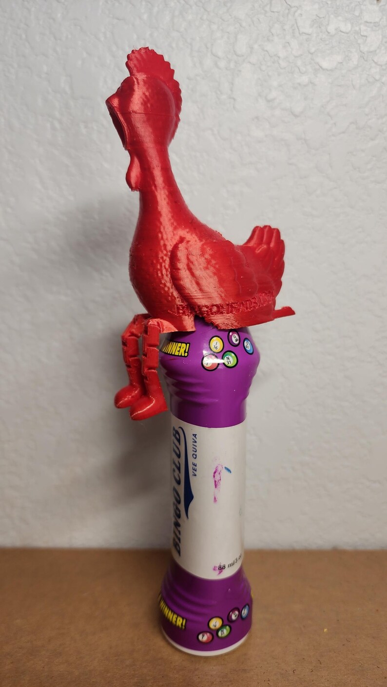 3D Printed Rubber Chicken With Articulated Legs Bingohead™- Silky Red ...