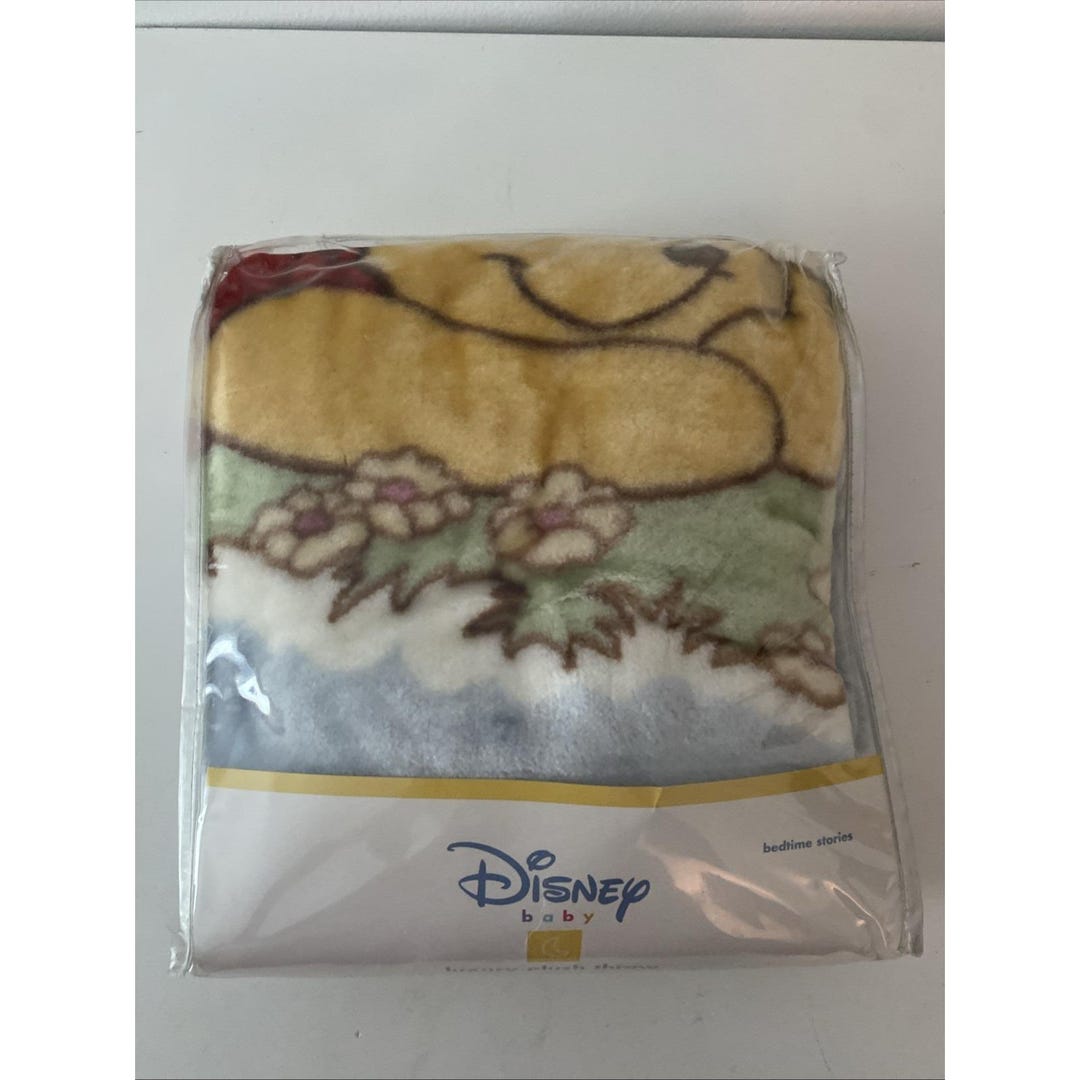 Vtg. Disney Winnie the Pooh Piglet Bee Flower Baby Plush Crib Throw ...