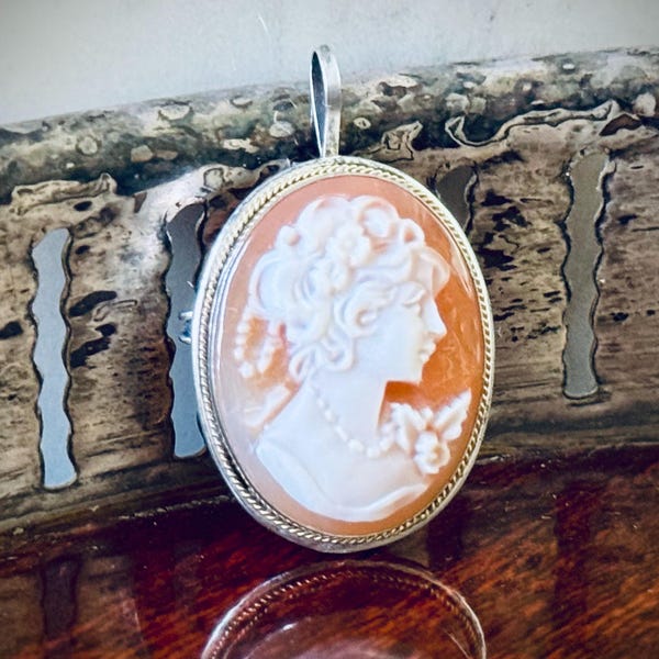 Cameo Brooch 800 Silver - Etsy