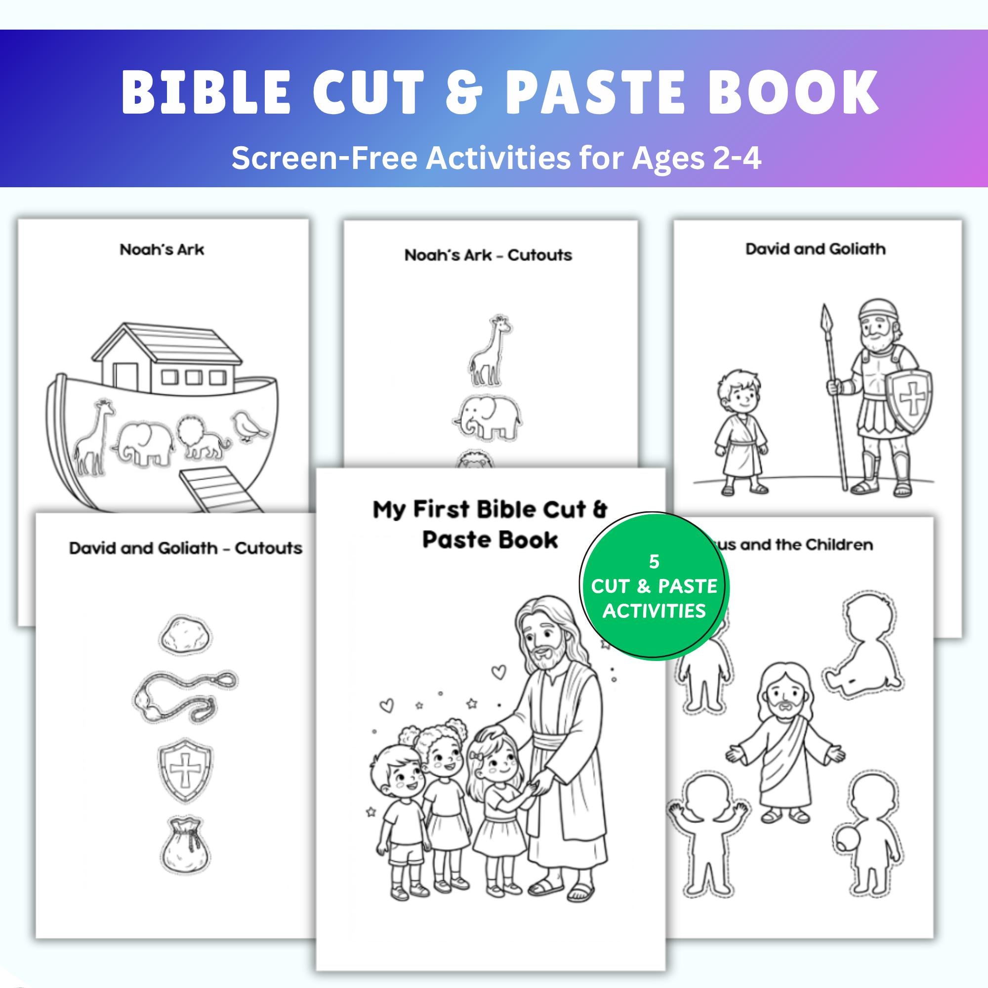 Bible Stories Cut and Paste | Christian Toddler Activity Printable ...