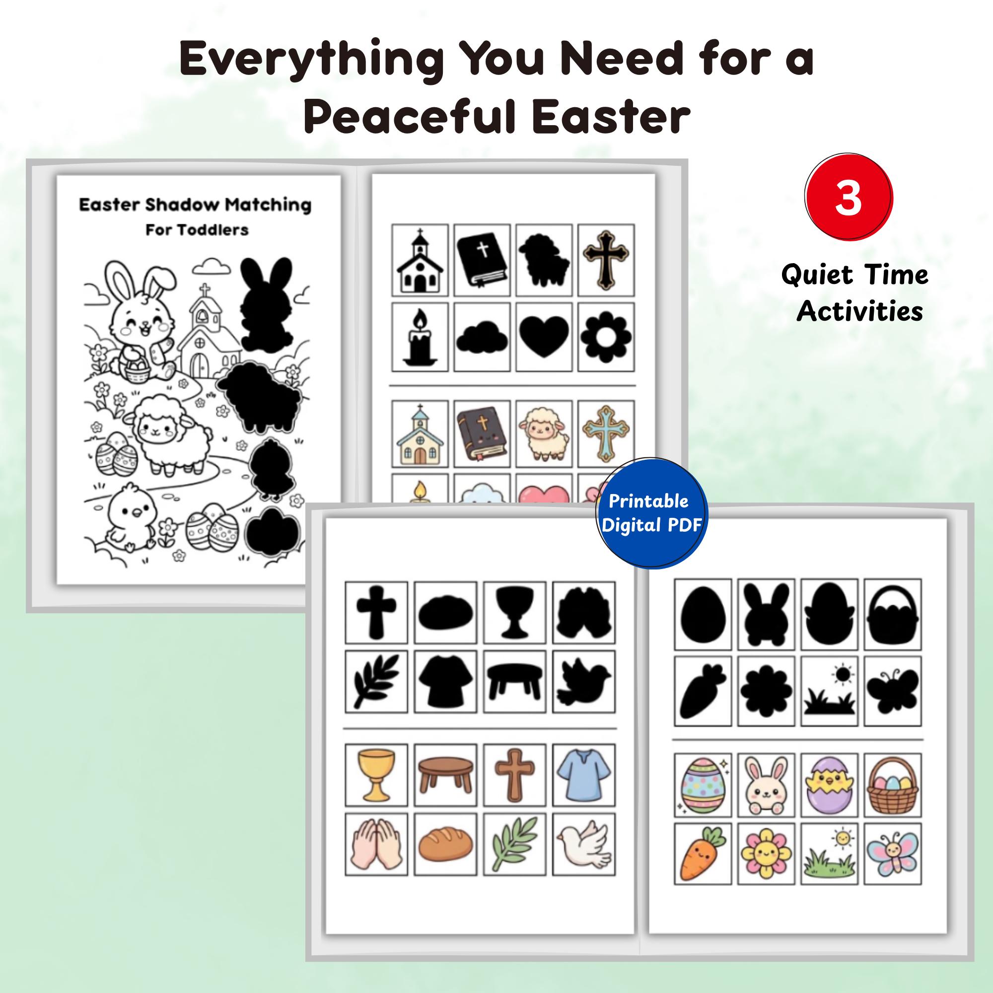 Easter Cut and Paste Activity for Toddlers | Shadow Matching Printable ...