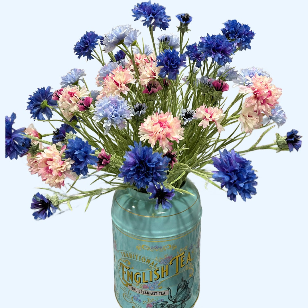 Fake Cornflower Stem Artificial Cornflower Stem Faux Lavender Pink or ...