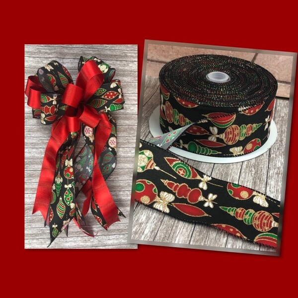 Christmas Wired Ribbon - Etsy