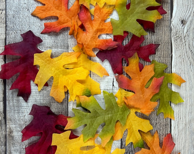 Oak Leaves 24 Fall Leaves 3.1 Wide 4 Long Fabric Fall Leaves for Home ...